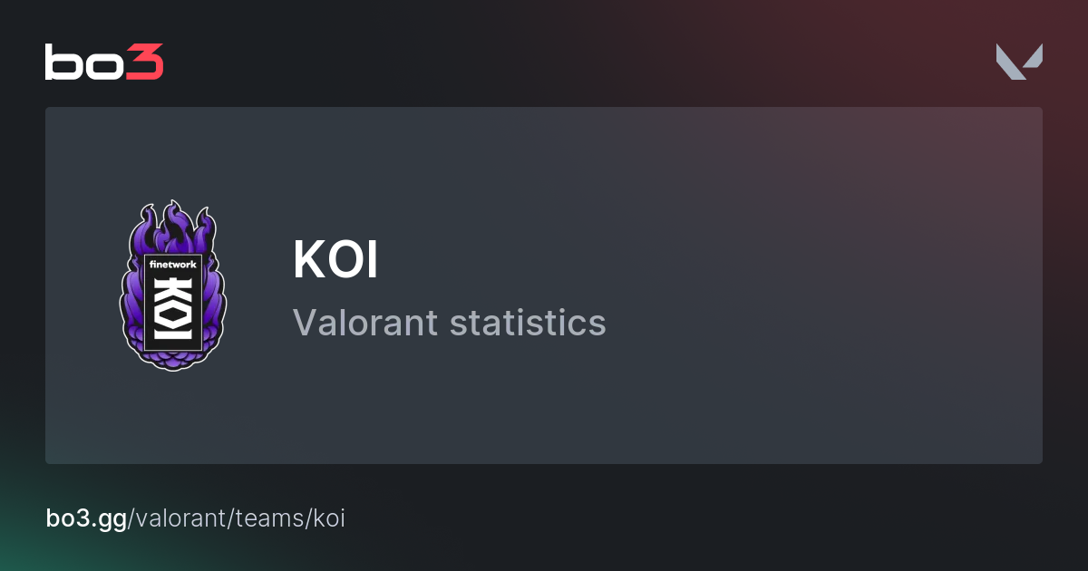 Matches del equipo KOI: próximos, actuales & finalizados