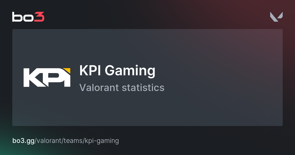 KPI Gaming Valorant team statistics & roster