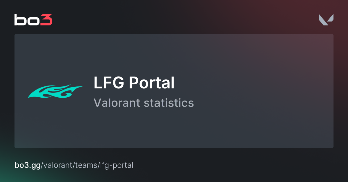 LFG Portal Valorant team statistics & roster