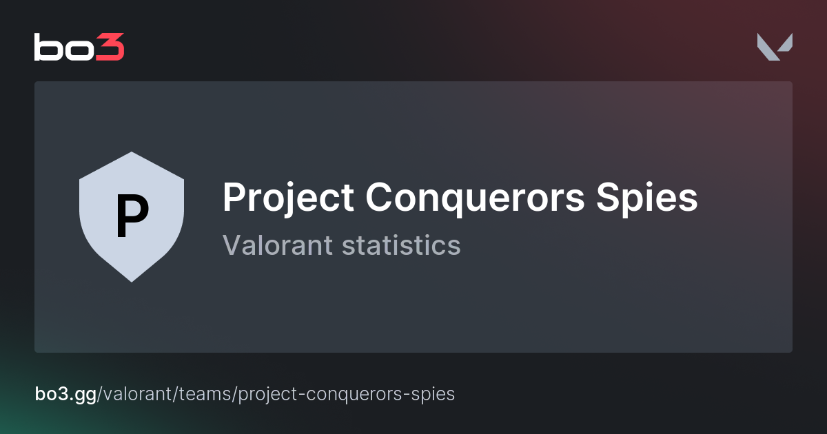 Project Conquerors Spies Valorant team statistics & roster