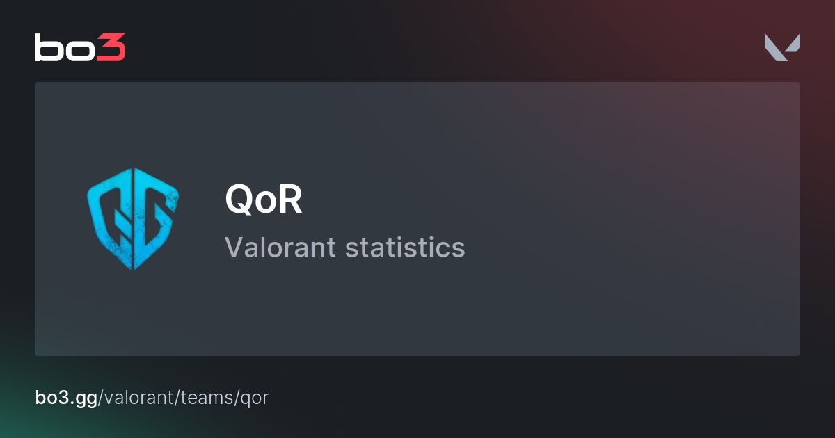 QoR Valorant team statistics & roster