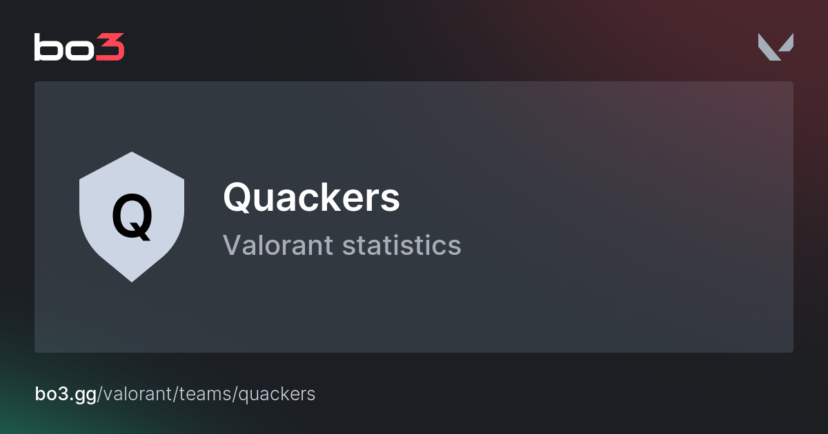 Quackers Valorant team statistics & roster