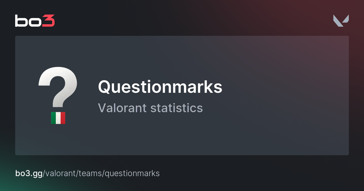 Questionmarks Valorant team statistics & roster