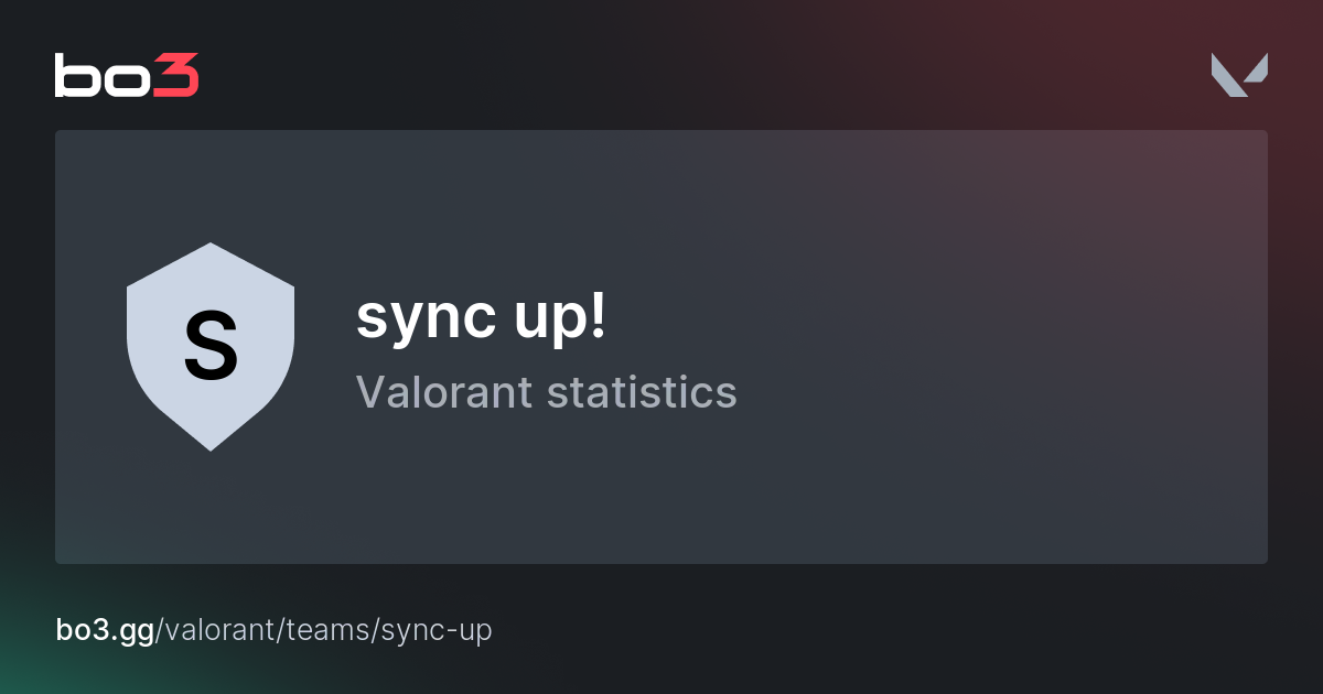 sync up! Valorant team statistics & roster