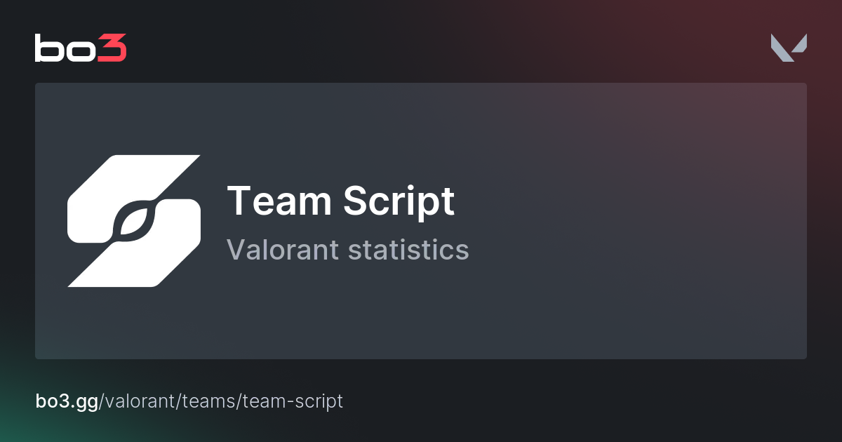 Team Script Valorant team statistics & roster
