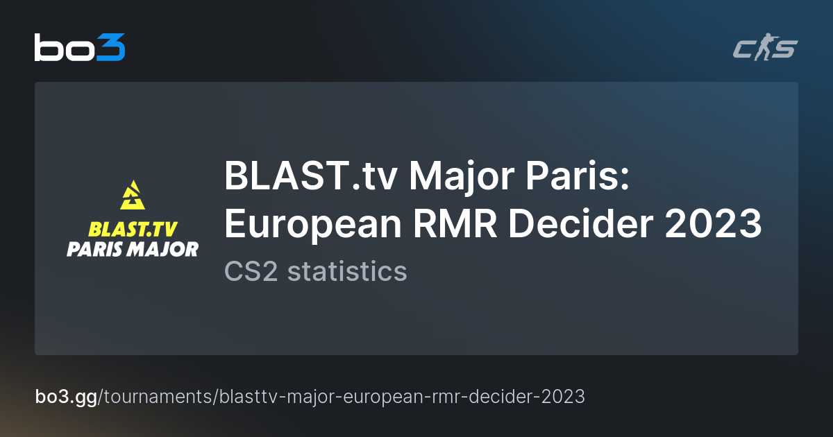 BLAST.tv Major Paris: European RMR Decider 2023 – Schedule, statistics
