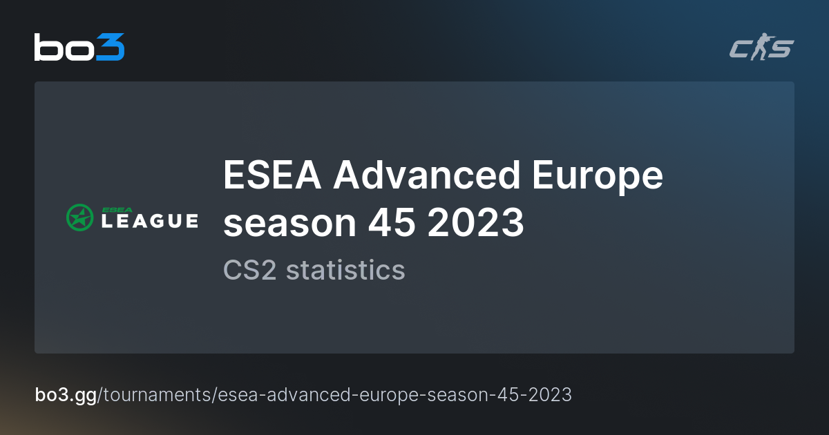 ESEA Advanced Europe season 45 2023 – Schedule, statistics