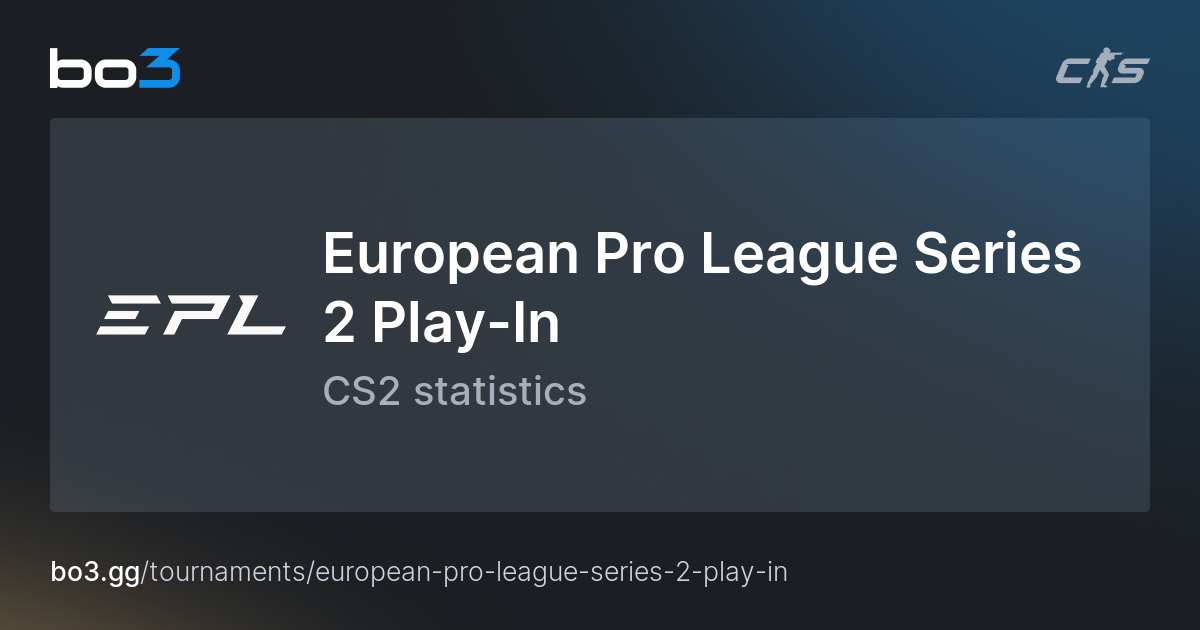 European Pro League Series 2 Play-In – Tidsplan, statistik