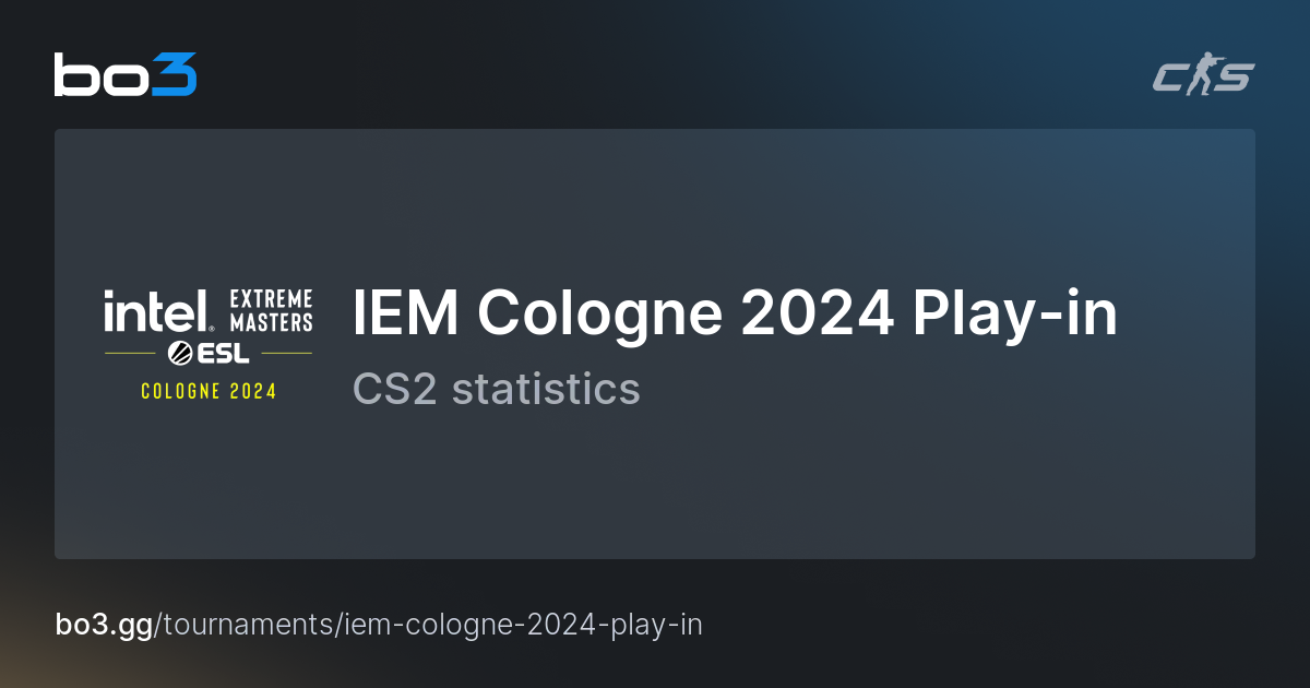 IEM Cologne 2024 Play-in – Schedule, statistics