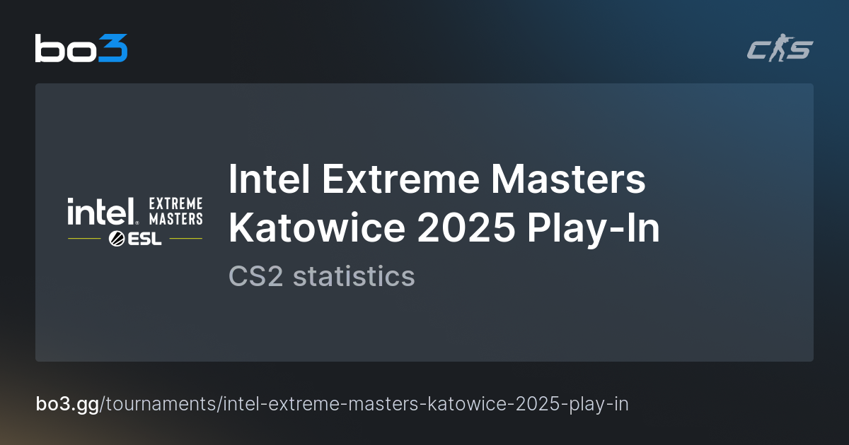 Intel Extreme Masters Katowice 2025 Play-In