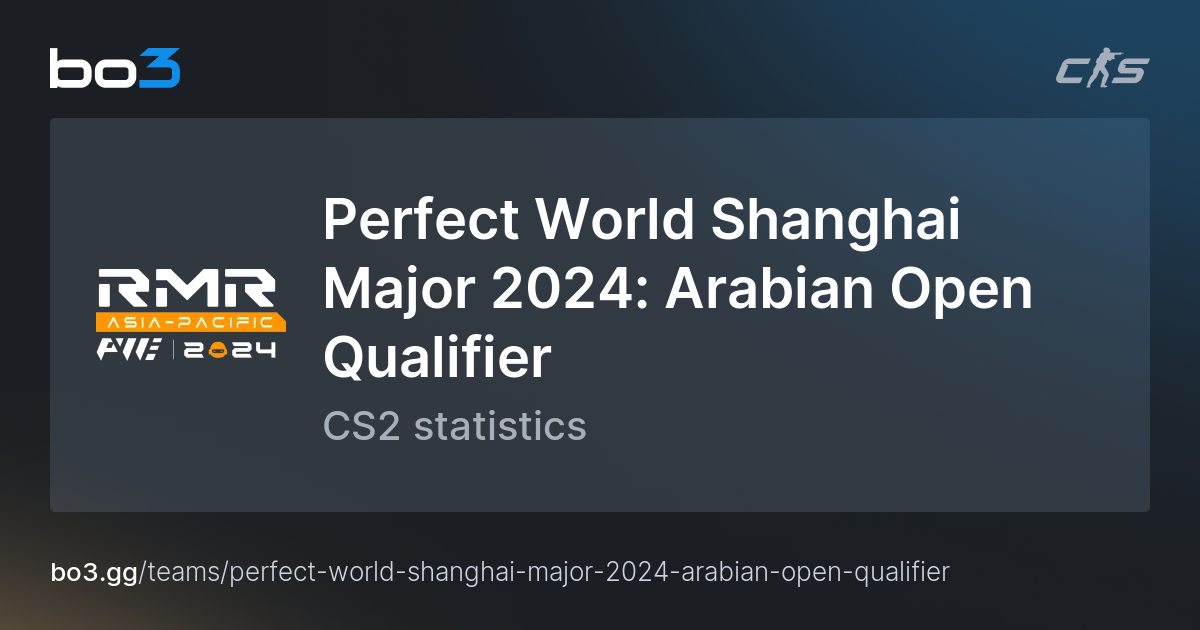 Perfect World Shanghai Major 2024: Arabian Open Qualifier