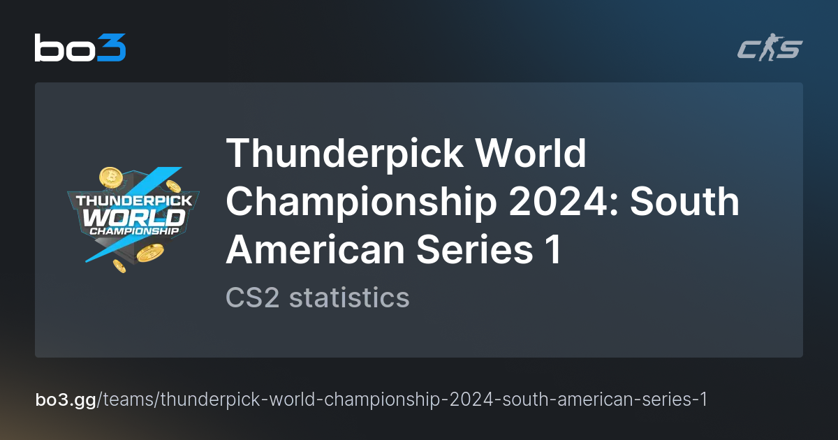 Thunderpick World Championship 2024: South American Series 1 – Horario, estadísticas