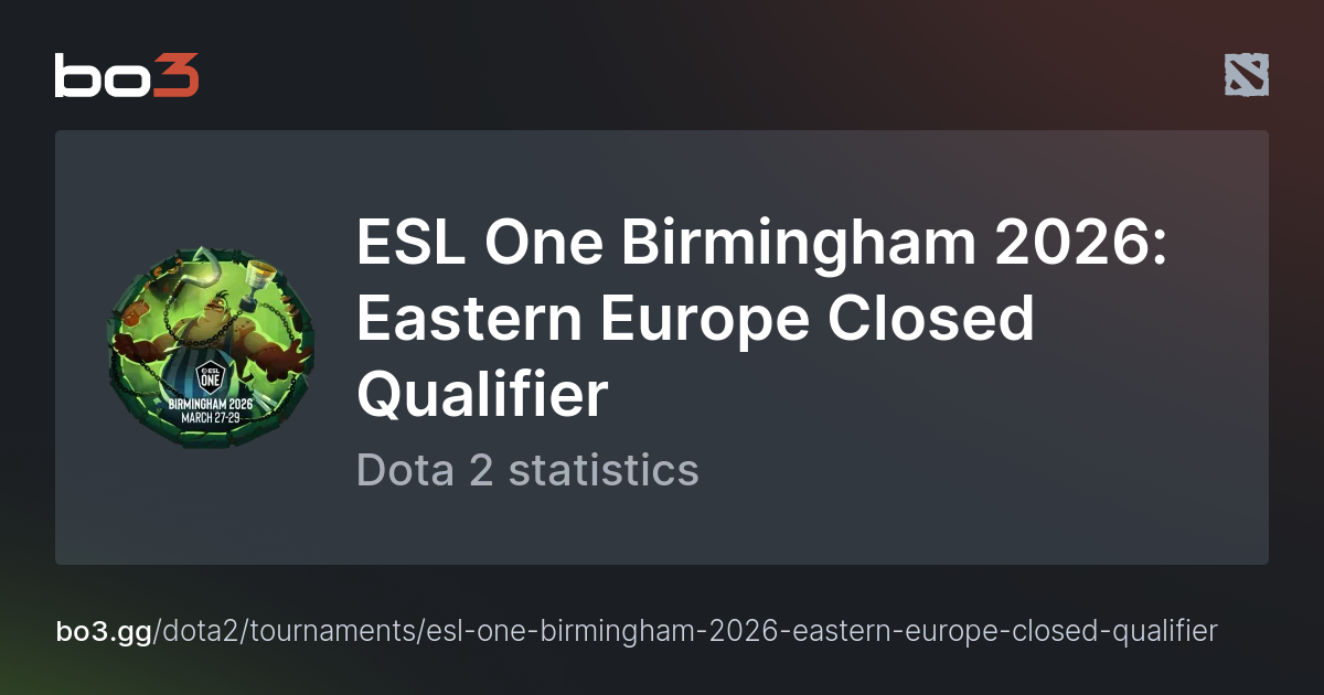 ESL One Birmingham 2026: Eastern Europe Closed Qualifier – Harmonogram ...