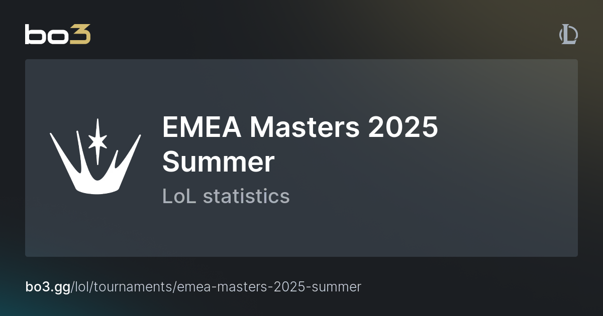 EMEA Masters 2025 Summer – Schedule, statistics