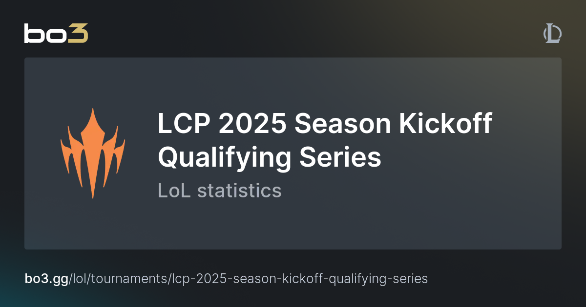 LCP 2025 Season Kickoff Qualifying Series – Calendario, estadísticas