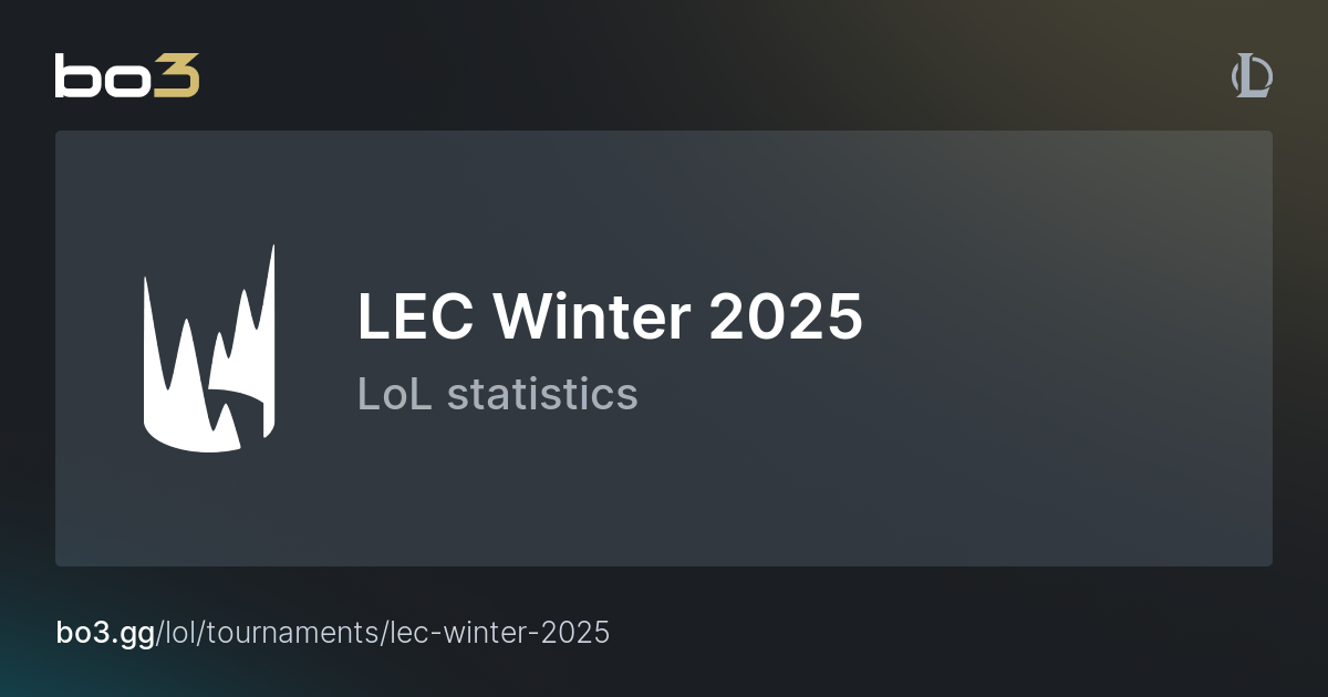 LEC Winter 2025 – Schedule, statistics