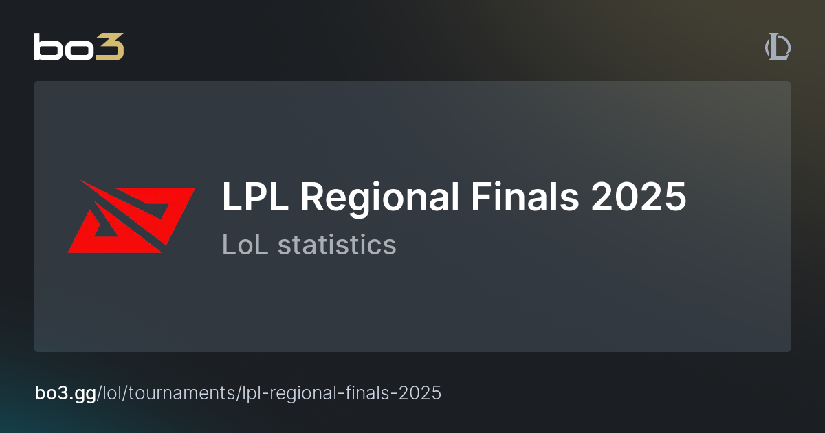 LPL Regional Finals 2025 – Schedule, statistics