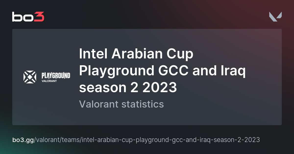 Intel Arabian Cup Playground GCC and Iraq season 2 2023 – Schedule, statistics