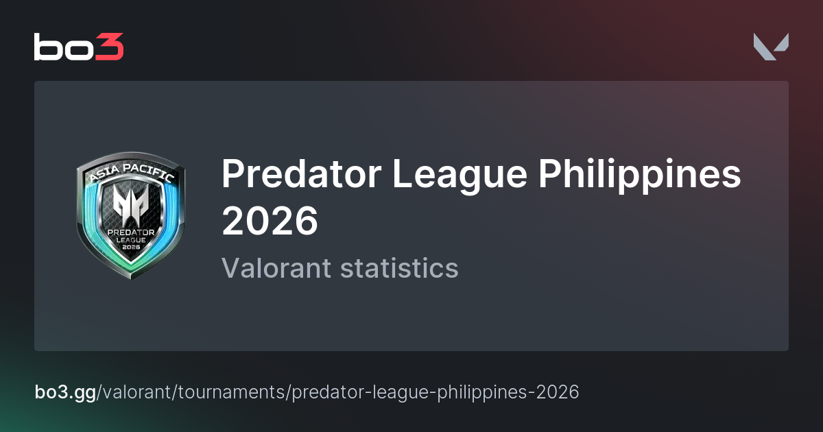 Predator League Philippines 2026 – Schedule, statistics