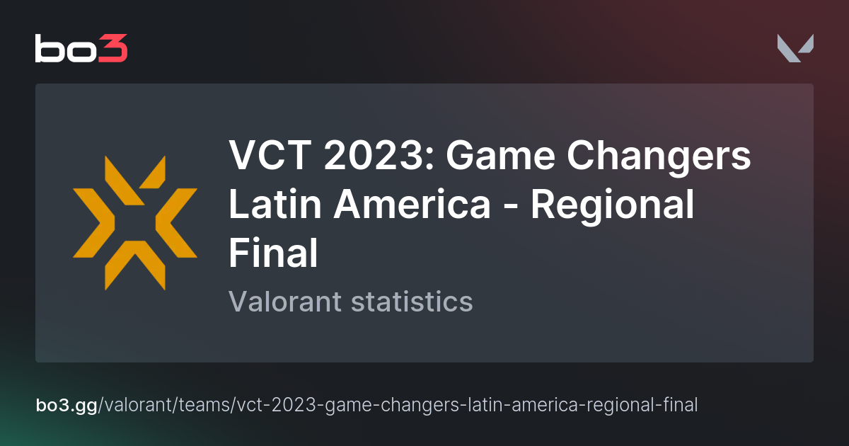 VCT 2023: Game Changers Latin America - Regional Final – Schedule, statistics
