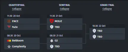 ENCE will play against FaZe Clan, and Complexity will meet BetBoom Team — the playoff bracket of ...